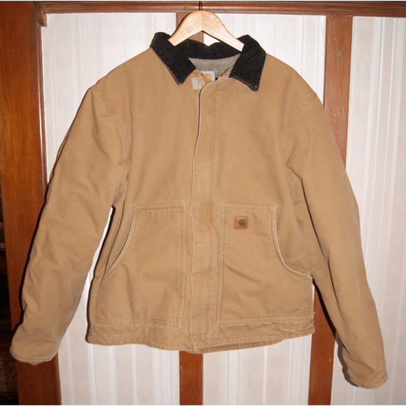 Carhartt | Jackets & Coats | Carhartt J64 Cml Tan Jacket Sherpa Fleece Lined Canvas Mens L ...